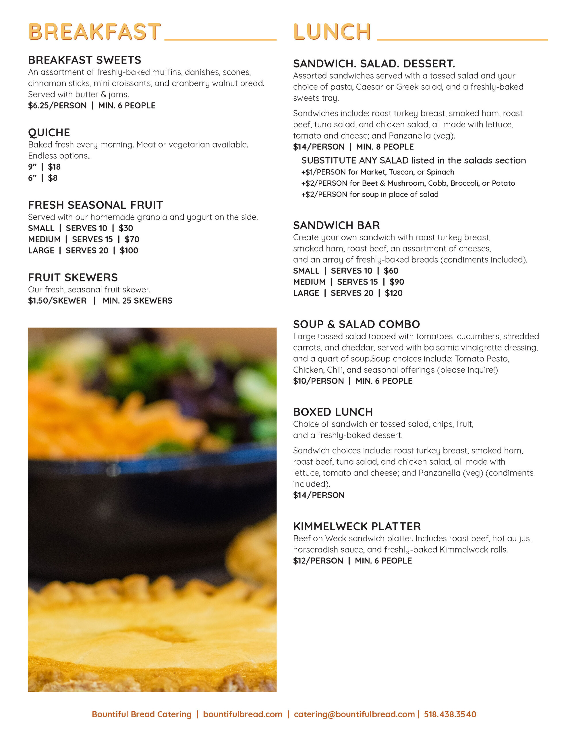 Catering Menu – Bountiful Bread