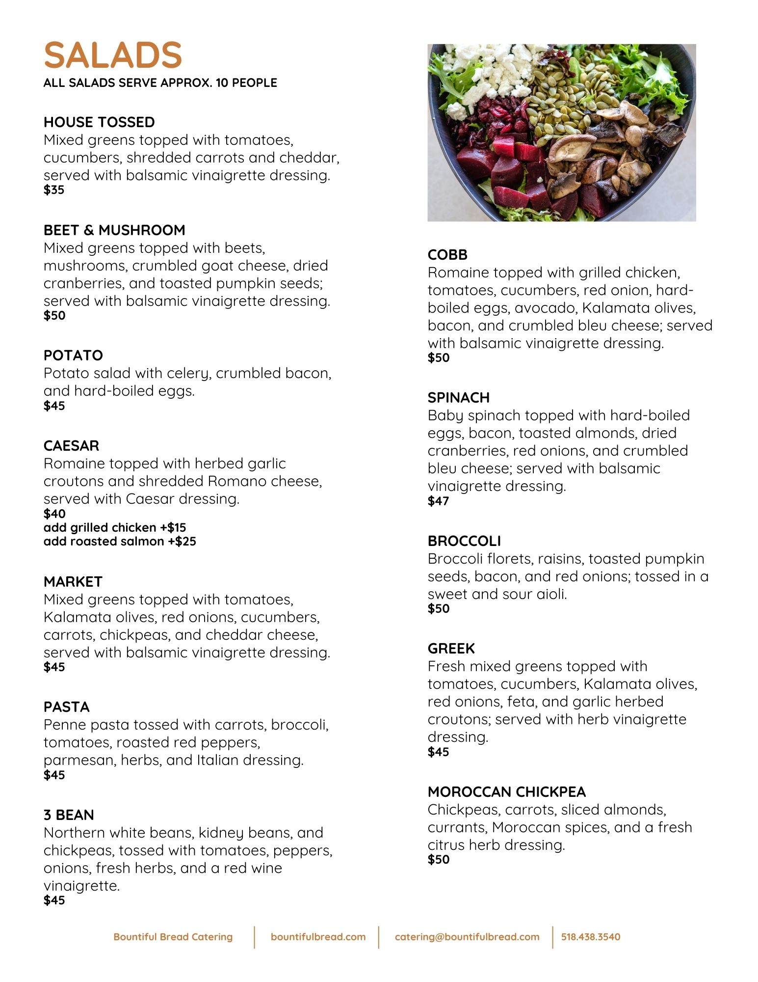 Catering Menu – Bountiful Bread